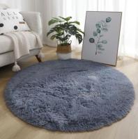 China Round Silk Wool Blend Knitted Carpet 80cm 120cm for Bedroom Living Room Floor Mat for sale