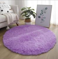 China Round Silk Wool Blended Knitted Carpet 80cm 120cm Bedroom Living Room Floor Rug for sale