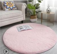China Round Silk Wool Blended Knitted Carpet 80cm 120cm Bedroom Living Room Floor Rug for sale