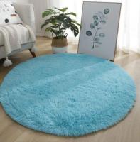 China Round Silk Wool Blended Knitted Carpet 80cm 120cm Bedroom Living Room Floor Rug for sale