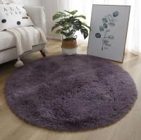 China Round Silk Wool Blended Knitted Carpet 80cm 120cm Bedroom Living Room Floor Rug for sale