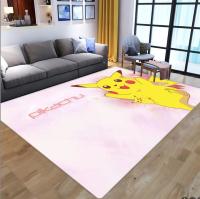 China Custom Pikachu Cartoon Polyester Fiber Floor Carpet 100x150cm Machine Washable Rug for sale