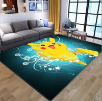 China Custom Pikachu Cartoon Polyester Fiber Floor Carpet 100x150cm Machine Washable Rug for sale