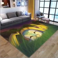 China Custom Pikachu Cartoon Polyester Fiber Floor Carpet 100x150cm Machine Washable Rug for sale