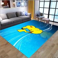 China Customizable Polyester Fiber Pikachu Cartoon Floor Carpet 100x150cm Machine Washable for sale