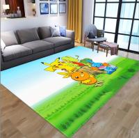 China Customizable Polyester Fiber Pikachu Cartoon Floor Carpet 100x150cm Machine Washable for sale