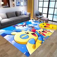 China Customizable Polyester Fiber Pikachu Cartoon Floor Carpet 100x150cm Machine Washable for sale