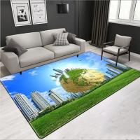 China Customizable Polyester Fiber Living Room Floor Carpet 100x150cm Machine Washable for sale