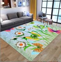China 3D Printed Flower Dragonfly Polyester Fiber Floor Carpet 100x150cm Custom Size for sale