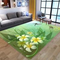 China 3D Printed Flower Dragonfly Polyester Fiber Floor Carpet 100x150cm Custom Size for sale