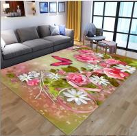 China 3D Printed Flower Dragonfly Polyester Fiber Floor Carpet 100x150cm Custom Size for sale