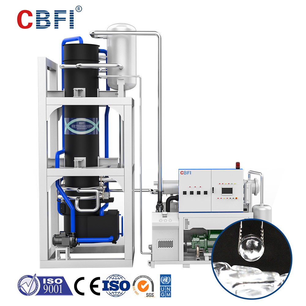 solid cut flat end tube ice machine