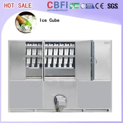 China Commercial Cube Ice Maker 208kg/Day with Siemens PLC Control 22mm 29mm Ice Sizes for sale