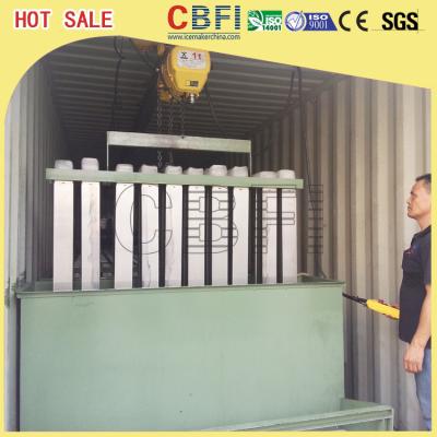 China Containerized Block Ice Machine 1-10 Ton 24H Germany Compressor Fishery Cooling for sale