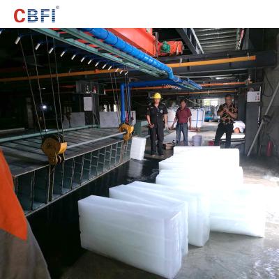 China 100 Ton Industrial Coil Tube Evaporator Block Ice Making Machine 380V 50Hz 3P for sale