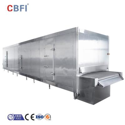 China 1000kg/h Blast Freezer Tunnel Cold Storage Equipment Stainless Steel Conveyor 15000mm Length for sale
