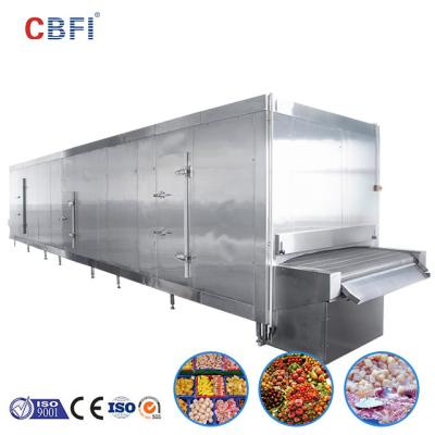 China 2000kg/h Tunnel Quick Freezer Machine for Frozen Food Fruit Vegetables Seafood for sale