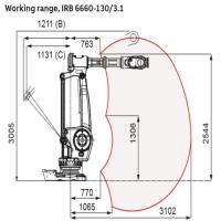 China Used Industrial Robot IRB 6660 Payload 130kg Applying As 6 Axis Sawing Robotic Arm for sale