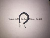 China Standard Carbon Steel Small Hose Wire Rope Clips , 20 mm Bandwidth Metal Rope Clamps for sale