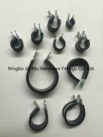 China Stainless Steel Small Hose Electrical Wire Clamps Rubber Coated 9 mm - 25 mm Bandwidth for sale