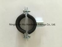 China 27mm - 32mm Dia Rubber Pipe Clamp with Galvanized Iron , M8 / M10 Nut Connection for sale
