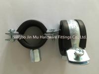 China 27mm - 32mm Dia Rubber Pipe Clamp with Galvanized Iron , M8 / M10 Nut Connection for sale