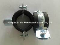 China 27mm - 32mm Dia Rubber Pipe Clamp with Galvanized Iron , M8 / M10 Nut Connection for sale