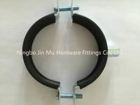 China Bandwidth 25 mm Galvanized Steel Pipe Clamps With Rubber And M8 / M10 Nut Weld for sale