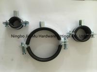 China Bandwidth 25 mm Galvanized Steel Pipe Clamps With Rubber And M8 / M10 Nut Weld for sale
