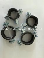 China 33 mm - 36 mm Diameter Galvanized Rubber Pipe Clamps 1 Inch Size FCC / SGS for sale