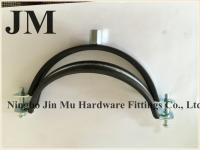 China 1.5 mm Thick Rubber Pipe Clamp With White Zinc Surface Treatment 4 Inch Size for sale