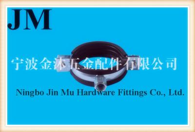 China Galvanized 2 - 1 / 2 Inch Heavy Duty Rubber Pipe Clamp For Industry M8 / M10 Nut Connection for sale