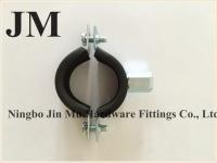 China Galvanized 2 - 1 / 2 Inch Heavy Duty Rubber Pipe Clamp For Industry M8 / M10 Nut Connection for sale
