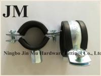 China Galvanized 2 - 1 / 2 Inch Heavy Duty Rubber Pipe Clamp For Industry M8 / M10 Nut Connection for sale