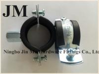 China Galvanized 2 - 1 / 2 Inch Heavy Duty Rubber Pipe Clamp For Industry M8 / M10 Nut Connection for sale