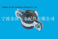 China White Zinc Pipe Support Clamps With Rubber Connect M8 Nut 1 / 2 Inch for sale