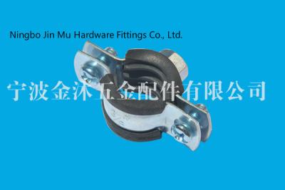 China White Zinc Pipe Support Clamps With Rubber Connect M8 Nut 1 / 2 Inch for sale