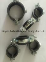 China Stainless Pipe Clamps With Black Rubber , Pipe Mounting Clamps Convenient Installation for sale