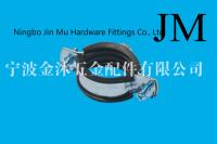 China Rubber Pipe Support Clamps with Stainless Steel Material Size 2 1 / 2 Inch Connect M8 Nut for sale