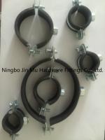 China Rubber Pipe Support Clamps with Stainless Steel Material Size 2 1 / 2 Inch Connect M8 Nut for sale