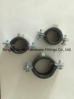 China Rubber Pipe Support Clamps with Stainless Steel Material Size 2 1 / 2 Inch Connect M8 Nut for sale