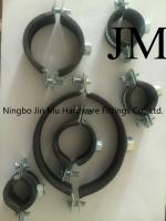 China Rubber Pipe Support Clamps with Stainless Steel Material Size 2 1 / 2 Inch Connect M8 Nut for sale