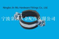 China Pipe Brackets Clamps With Rubber And White Zinc Handle , 87 mm - 91 mm Clamp  Size for sale