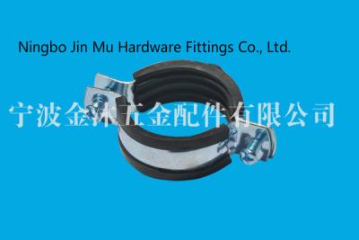China Pipe Brackets Clamps With Rubber And White Zinc Handle , 87 mm - 91 mm Clamp  Size for sale
