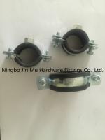 China Pipe Brackets Clamps With Rubber And White Zinc Handle , 87 mm - 91 mm Clamp  Size for sale