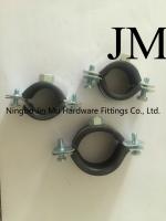 China Pipe Brackets Clamps With Rubber And White Zinc Handle , 87 mm - 91 mm Clamp  Size for sale