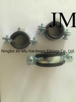 China Pipe Brackets Clamps With Rubber And White Zinc Handle , 87 mm - 91 mm Clamp  Size for sale