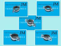 China 5 Inch Metal  Tubing Clamps Supports With Rubber , M8 / M10 Nut Connect Metal Pipe Clips for sale