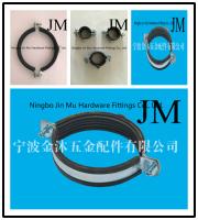China Pipe Hanger Clamp For Tube Clamp Fittings , Rubber Lined Split Metal Pipe Clamps for sale