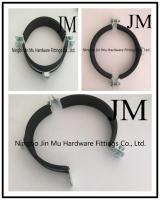 China Metal Zinc Plated Rubber Pipe Clamp Fittings , Round Structure Water Pipe Clamp for sale